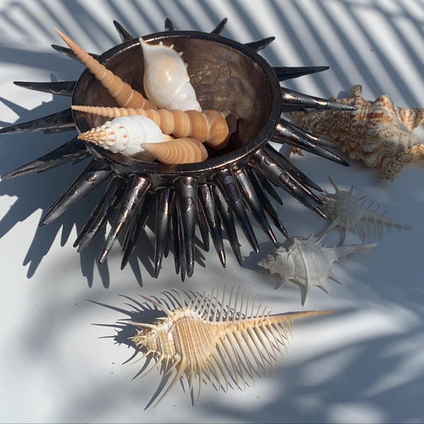 Set of Black Spike Bowls, Handmade Ceramic Conker Bowls, Modern Pottery ...