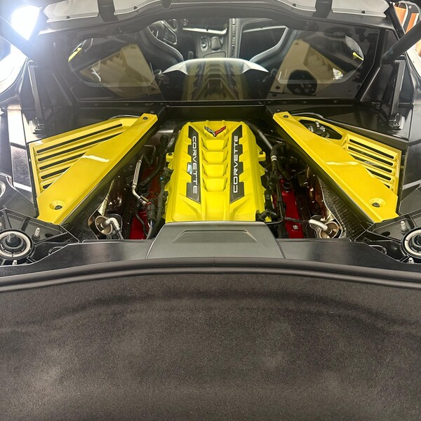 C8 Corvette Engine Cover Custom Painted - Accelerate Yellow With Letter ...