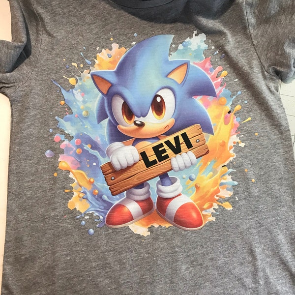 Personalized Sonic Sign Watercolor Splash, Clipart Images, Graphics and ...