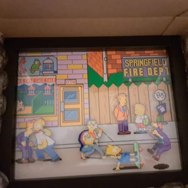 The Simpsons Shadow Box-arcade-simpsons - Etsy