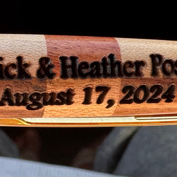 PERSONALIZED Exotic NATURAL Wood Pen, Engraved Wooden Pens, Rosewood ...