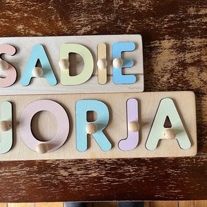 Personalized Name Puzzle With Pegs Montessori Toys Baby - Etsy