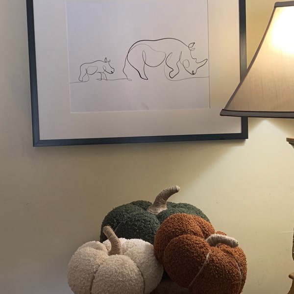 Great Dane Art Print, Single Line Drawing, Great Dane Gift, Black and ...