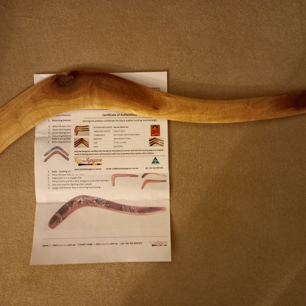 Traditional Aboriginal Hand Painted Hunting Boomerang | Dot Art Design ...