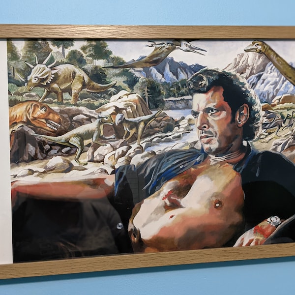 Jeff Goldblum Jurassic Park Art Print: Chaos Theory Oil Painting ...