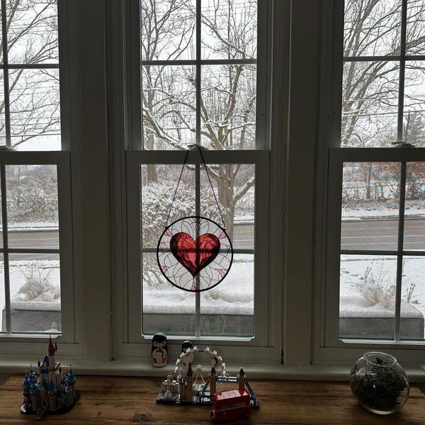 Weeping Willow Painted Stained Glass Suncatcher, Window Hanging Decor ...