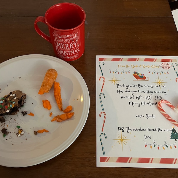 Thank You Note From Santa! Thank You for the Milk & Cookies. Instantly ...