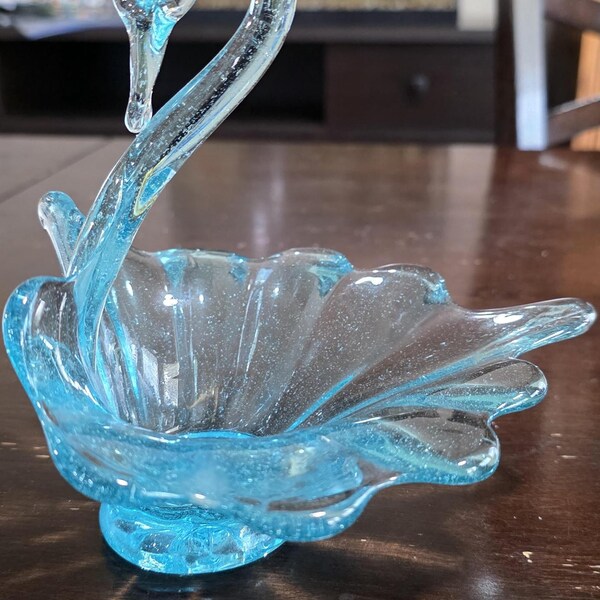 Vintage Leerdam Blue Iridescent Glass Vase – Mid-century Modern Art ...