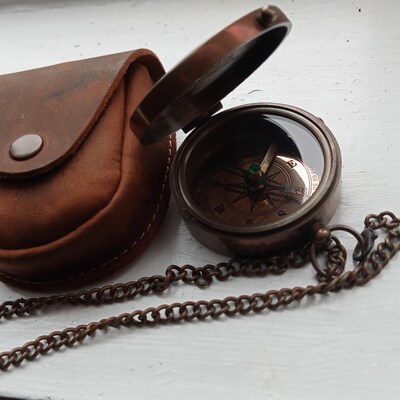 Personalized Brass Compass Birthday Gift for Husband, Wedding Gift ...