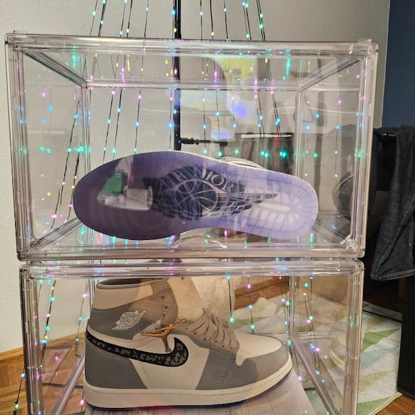 Magnetic Perspex Shoe Display Box Premium Shoe Display Box Stackable ...