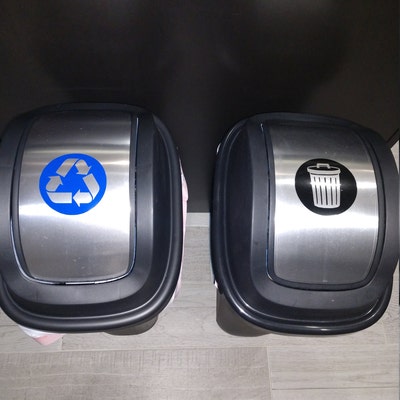 Garbage and Recycle Decal Set Garbage Sticker Vinyl Decals Kitchen ...