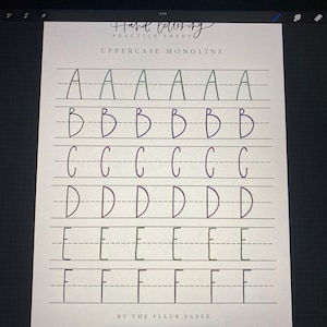 Faux Hand Lettering Practice Sheets, Calligraphy, Lowercase and ...