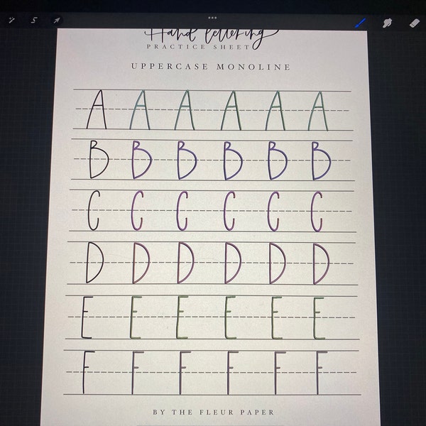 Faux Hand Lettering Practice Sheets, Calligraphy, Lowercase and ...