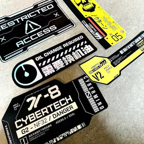 Cyberpunk Holographic Sticker | Cybertech | Sci-fi Vinyl Decal | 3.1x5 ...