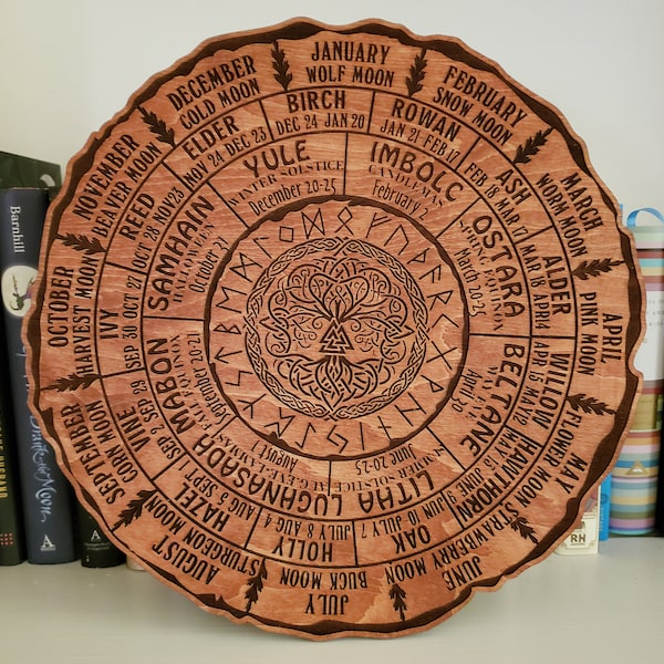 Celtic Tree of Life Calendar, Wheel of the Year Wood Sign, Tree of Life ...