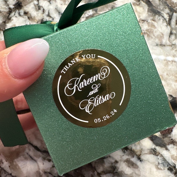 Gold Foil Wedding Stickers, Metallic Sticker Labels, Round Favor Labels ...
