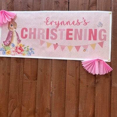 Personalised Christening, Baptism, Dedication Banners, Classic Blue ...