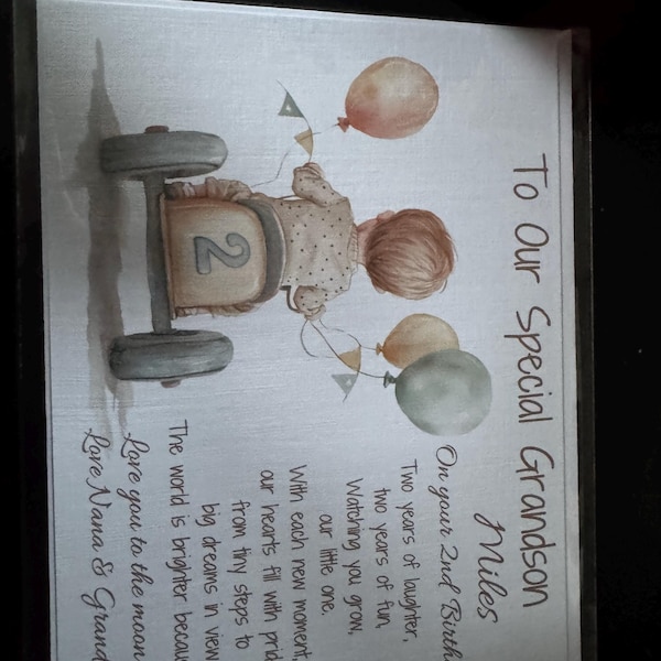 2nd Birthday Card for Grandson Personalised Second Birthday for Son ...