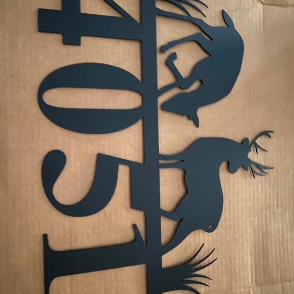 Custom Metal Address Sign - Wilderness Rustic Sign - Metal House Number ...