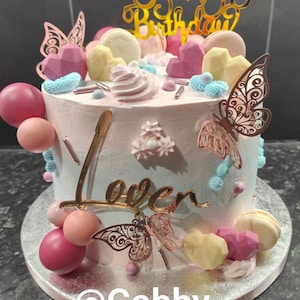 10pcs Blue Butterfly Cake Topper Set With Wire Sticks and Glue Dots ...