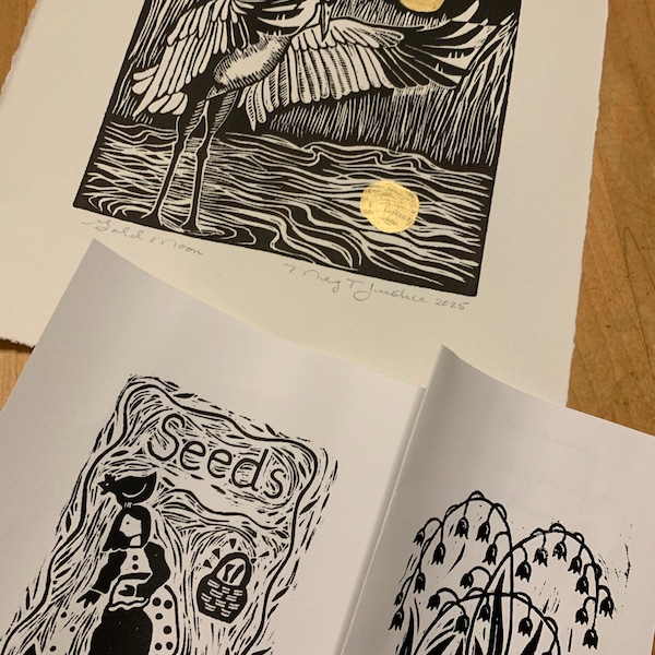 Osprey Linocut Print in Black, Water Bird Art, Bird Art , Linocut Art ...