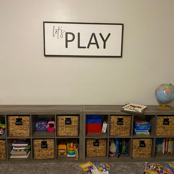Let's Play Sign | Playroom Sign | Kids Room Decor | Kids Playroom Sign ...