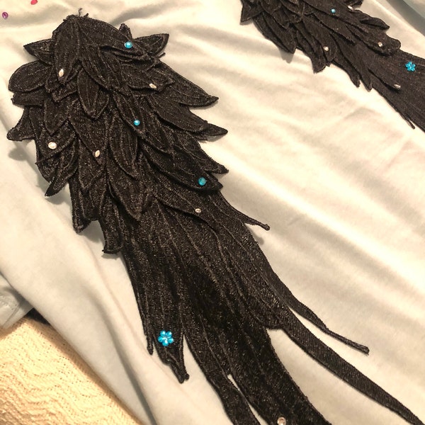 Black 3D Lace Wing Applique Pair 14.5" Length PR 380 - Etsy