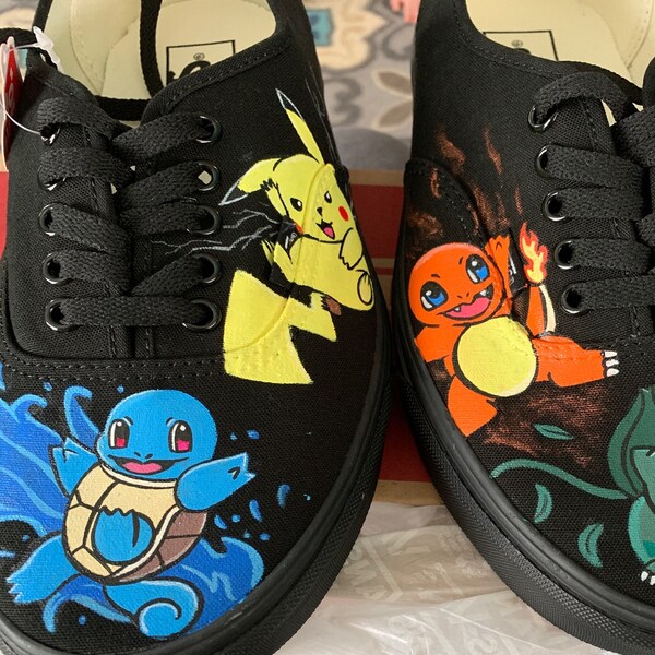 Custom Pokemon Lace up Vans - Etsy