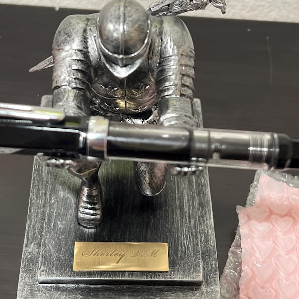 Personalized Knight DESK PEN HOLDER With Engraved Brass Name Plate ...