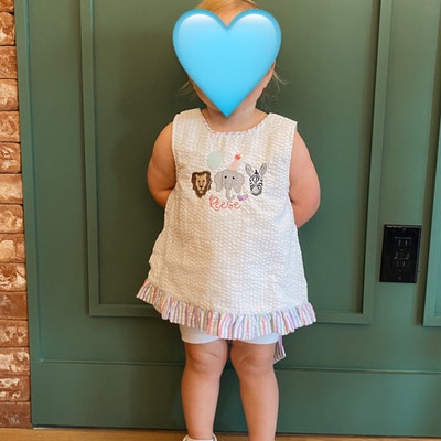 Baby Girl Swing Back Bloomer Set With Zoo Theme, Party Animal Birthday Outfit, Baby Bloomer Set ...