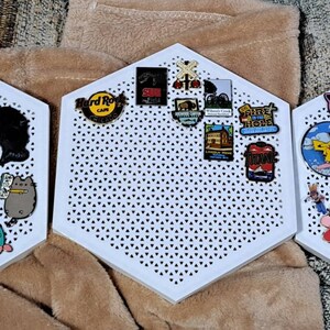 Enamel Pin Board Display for Pin Collectors hexagon Wall Mount Enamel ...