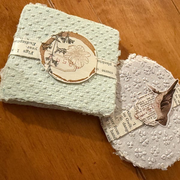 2 Sizes Handmade Paper Journal Deckled Edge Journaling Junk Journal Art ...