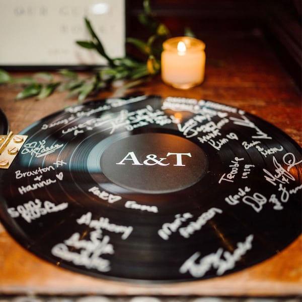 2 Page Vinyl Record Guestbook - Music Lovers Guest Book for Wedding ...