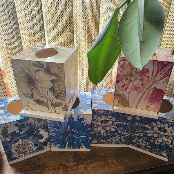 Handmade Decoupage Wooden Tissue Box Cover, Watercolor Moose - Etsy