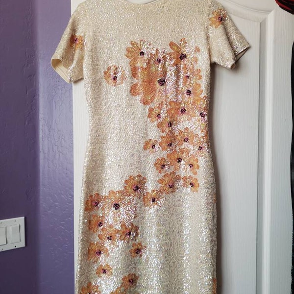 Size M//rare Vintage Sequined NYC Landmark Dress With Cat Design ...