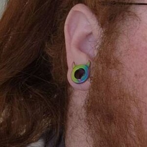 Hecate Moons Ear Weights Black Steel Crescent Moon Hangers Pair Ear ...