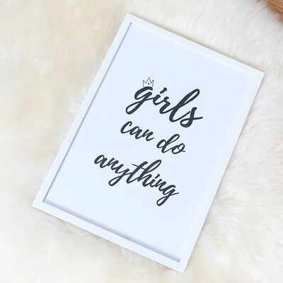 Girls Can Do Anything Quote Poster Girls Can Do Anything - Etsy