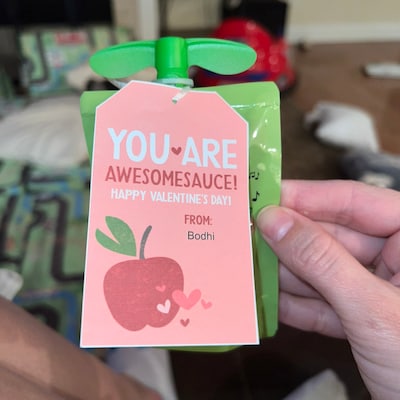 Applesauce Valentines, You're Awesomesauce, Applesauce Tag, Classroom ...