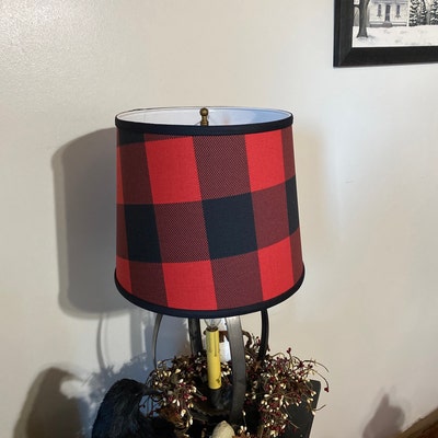 Red and Black Buffalo Plaid Print Shade - Etsy