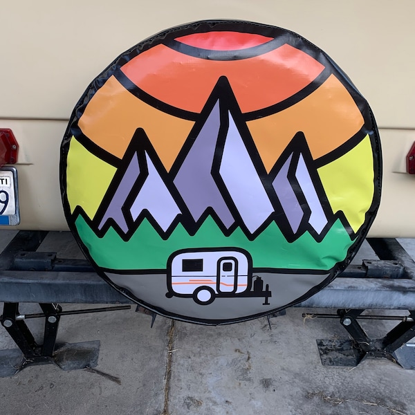 Scamp Thicklines Art Custom Tire Cover 13ft Desert Series - Etsy