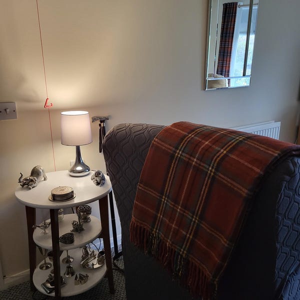 Beautiful Soft Rust Coloured Stewart Royal Antique Tartan Check Blanket ...