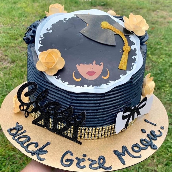 Pre Cut Afro Queen Diva Queendom Edible Cake Topper or Cupcake Topper ...