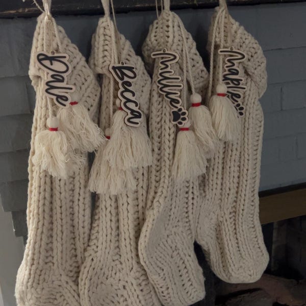 Personalized Stocking Tags Wooden Name Tags Christmas Labels Wooden ...