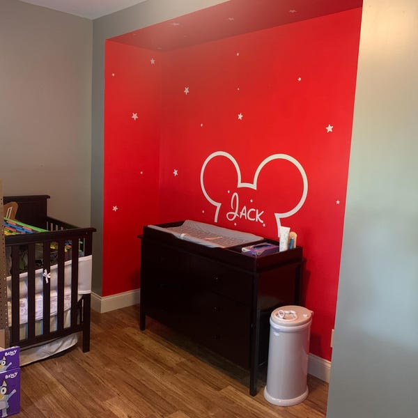 Mickey Toddler Headboard Wall Decal Large Arch Sticker Stars Nursery ...