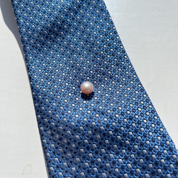 Pale Grey Pearl Tie Tack, Sterling Silver Ascot Pin, Mens Wedding ...