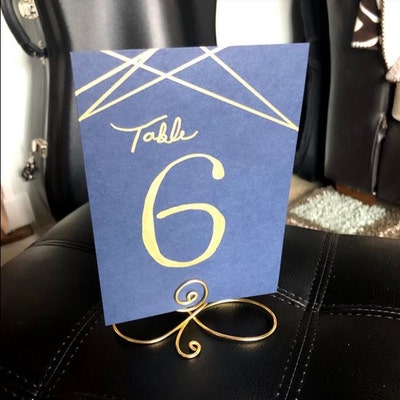 Set of 20 Large Wire Infinity Bow Table Number Holders, Black, Gold and ...