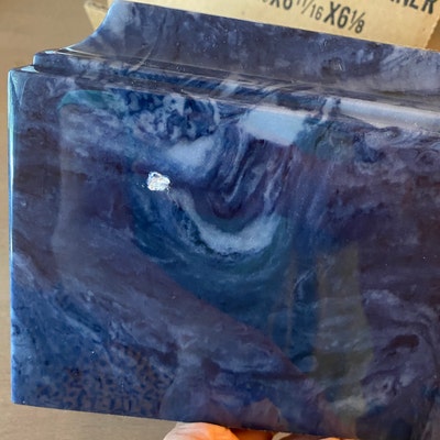 Prussia Blue Cultured Marble Cremation Urn - Etsy