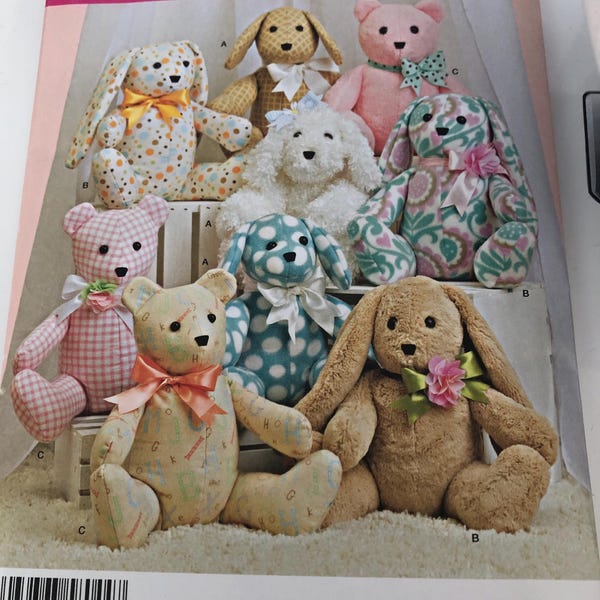 Stuffed Animals Sewing Pattern Bear, Bunny, Dog Stuffed Animals ...