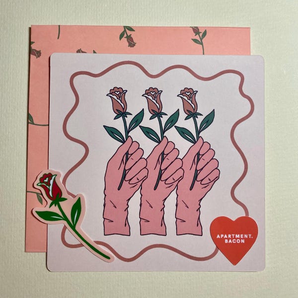 Rose Card - Etsy