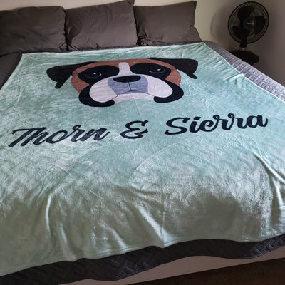 Boxer Personalized Custom Fleece and Sherpa Blankets With Your - Etsy